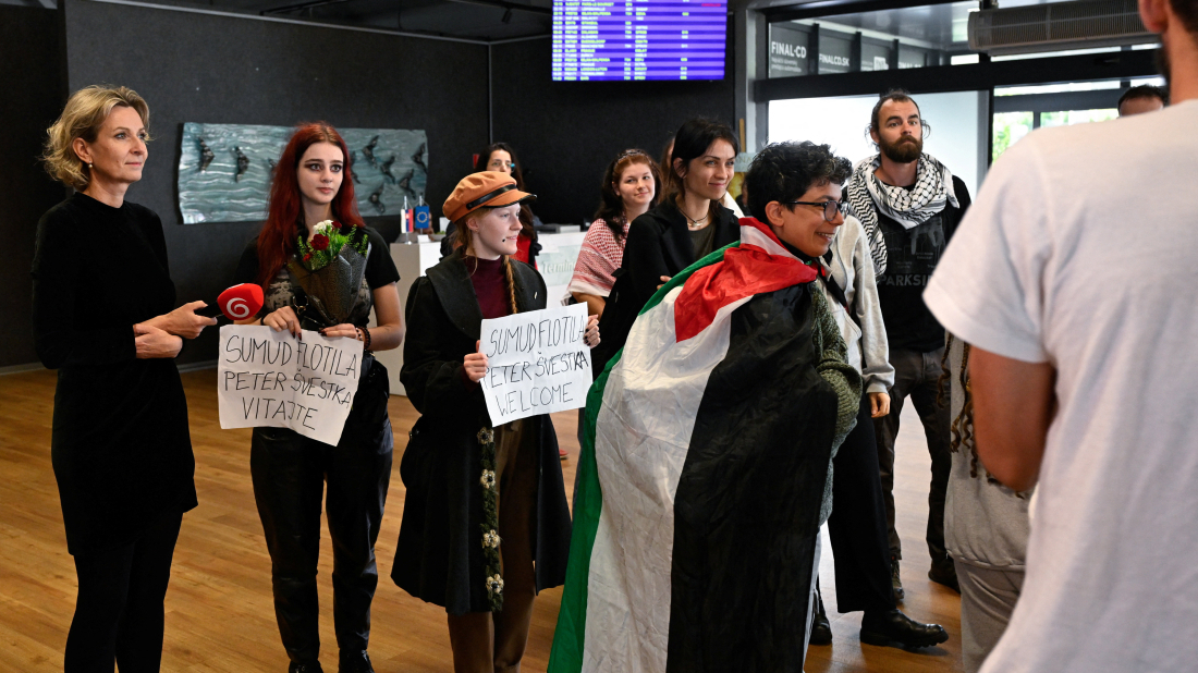 Sumud activists deported from Israel arrive in Slovakia | AnewZ